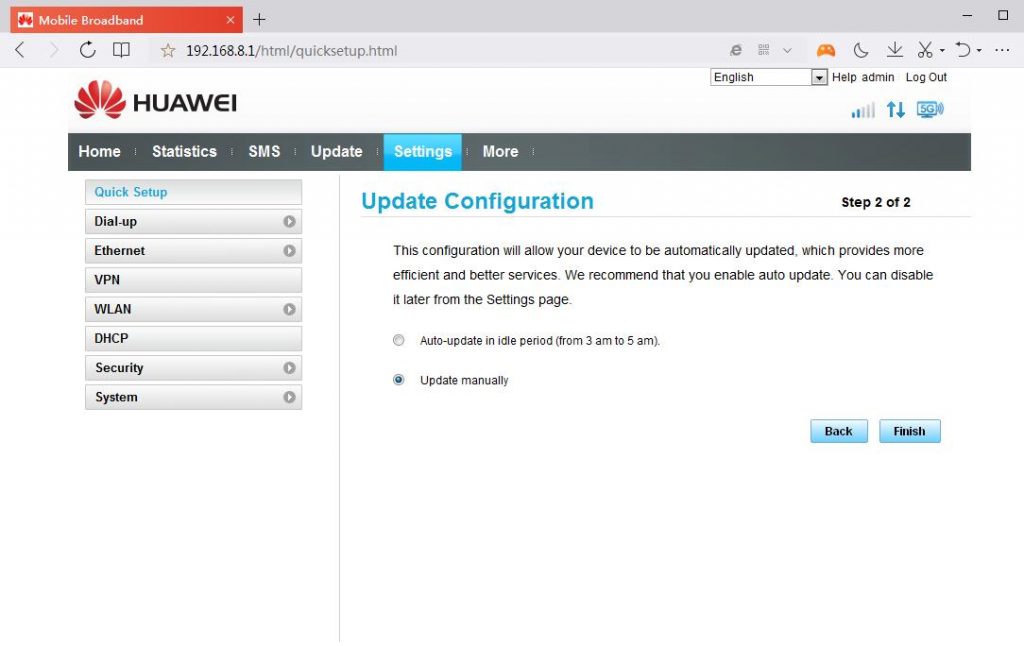 Huawei B715s-23c Router Web Interface Setting Options – 4G LTE Mall