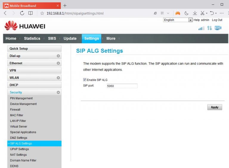 Huawei B715s-23c Router Web Interface Setting Options – 4G LTE Mall