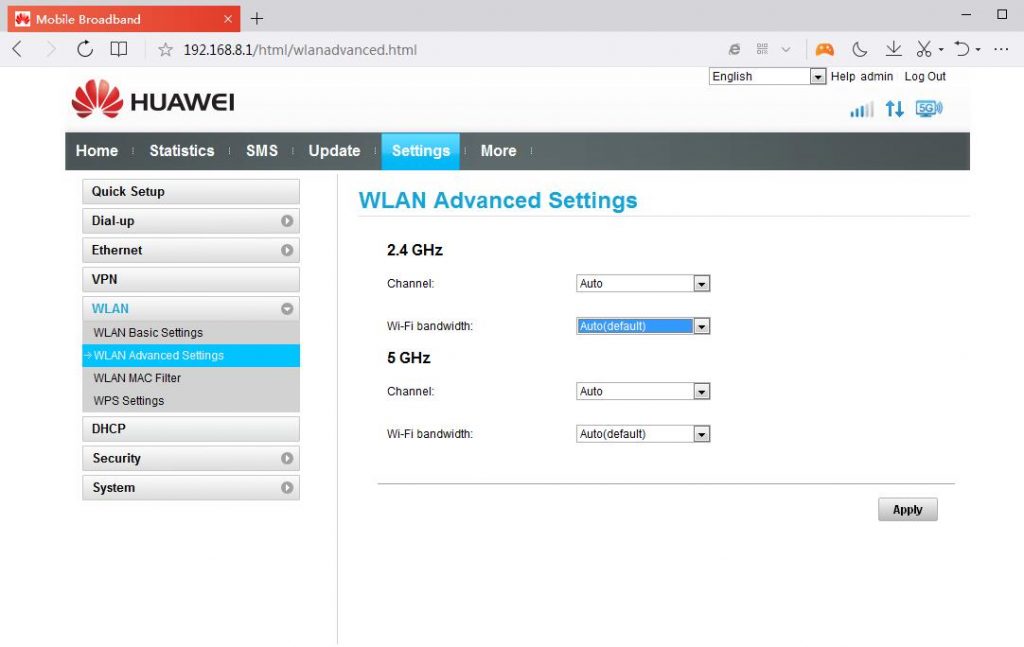 Huawei B715s-23c Router Web Interface Setting Options – 4G LTE Mall