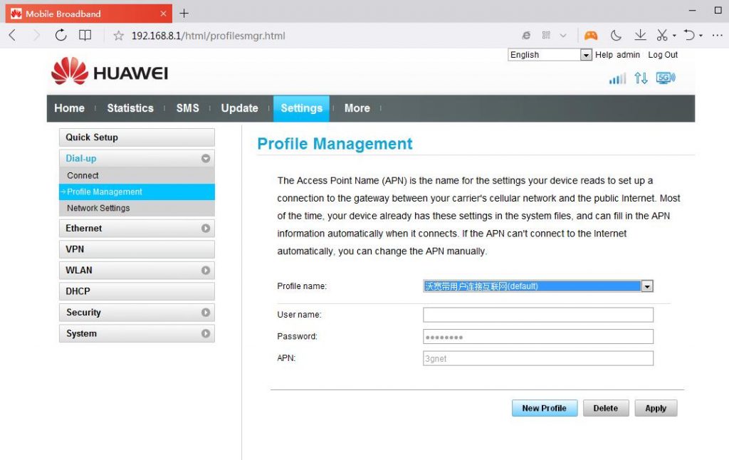 Huawei B715s-23c Router Web Interface Setting Options – 4G LTE Mall
