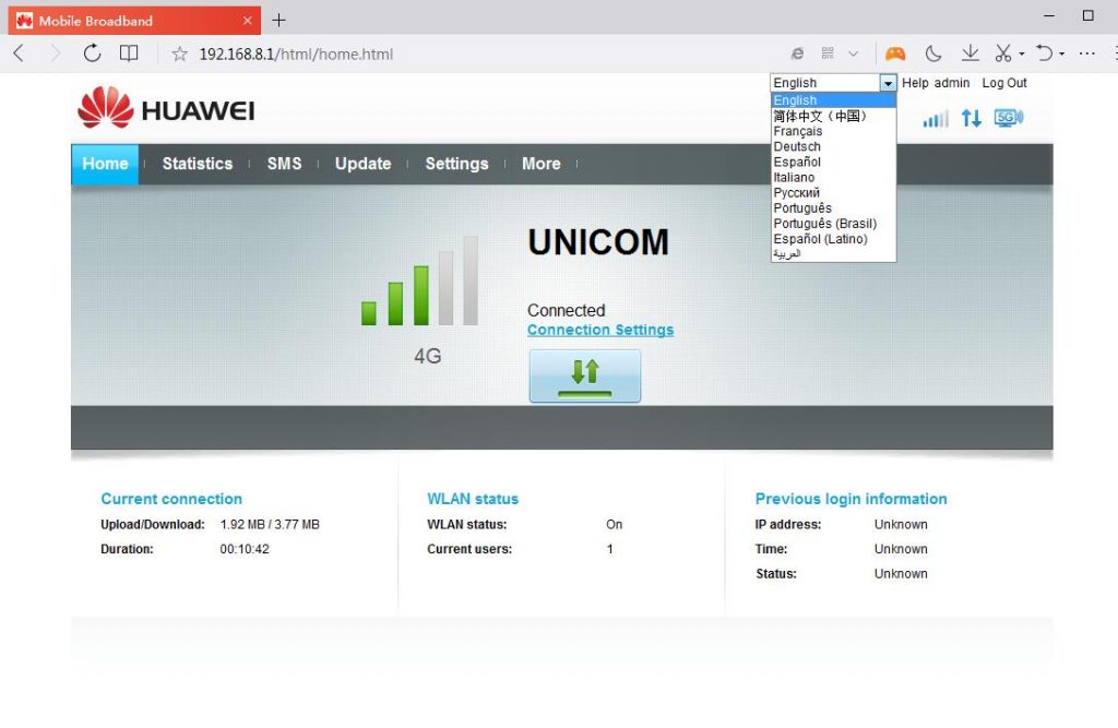 Huawei B715s-23c Router Web Interface Setting Options – 4G LTE Mall