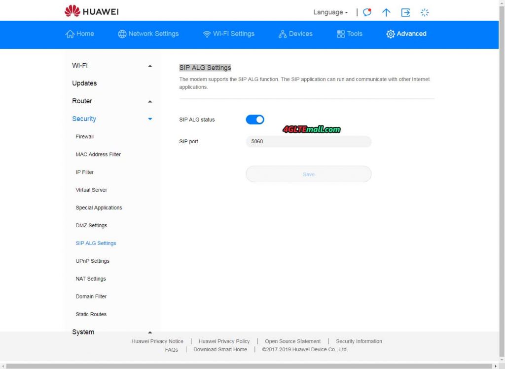 Huawei 5G CPE pro SIP ALG Settings Archives – 4G LTE Mall