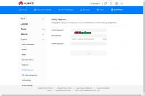 Huawei 5G CPE Pro Web UI Setting Options – 4G LTE Mall