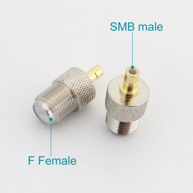 F-Female to SMB-Male RF Coaxial Connector