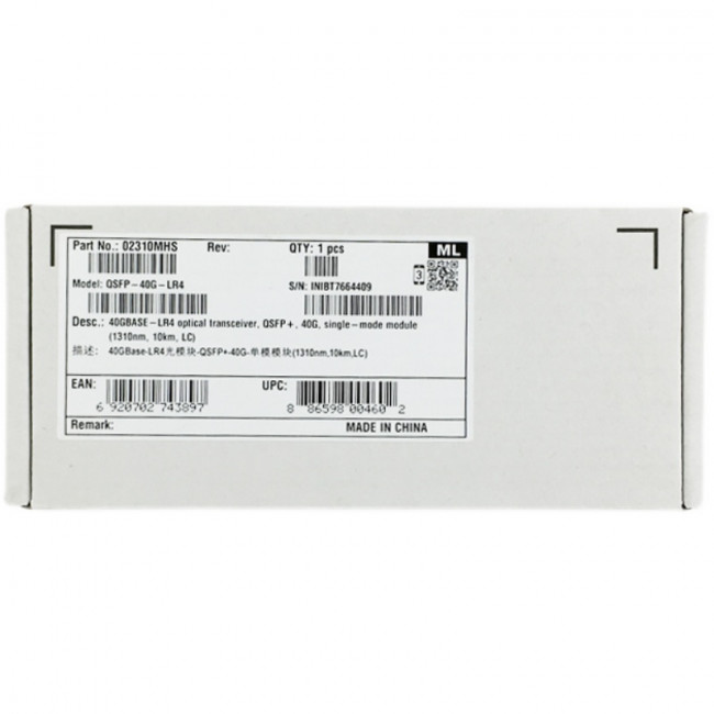 Huawei QSFP-40G-LR4 02310MHS 40GBase-LR4 Optical Transceiver