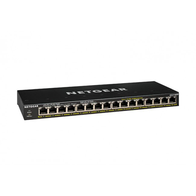 NETGEAR GS316P 16-Port Gigabit Ethernet Unmanaged PoE+ Switch with FlexPoE