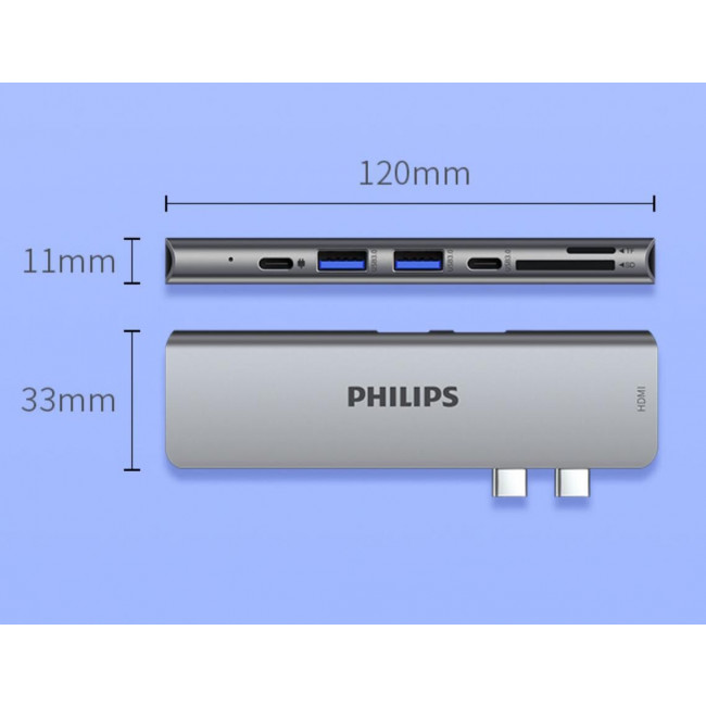 Philips Dual USB Type-C Laptop Docking Station for Apple MacBook Air/PRO