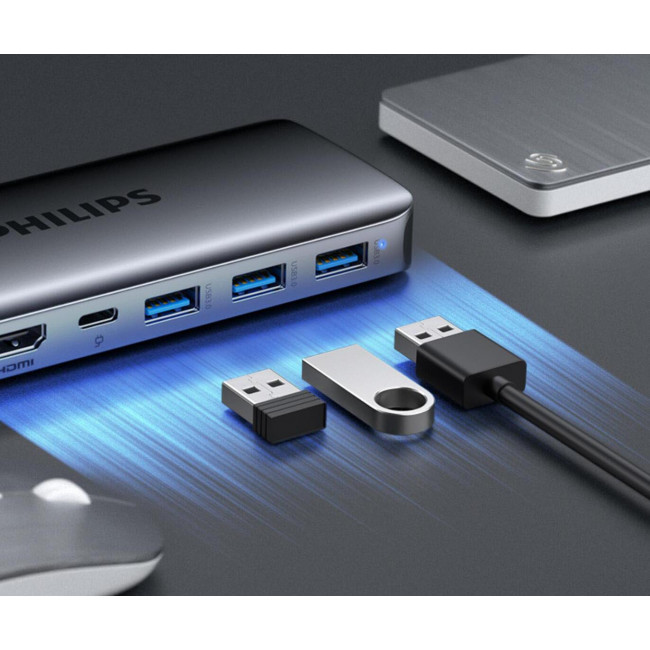 Philips USB-C Laptop Docking Station SWR1605 for Desktop and Smartphones