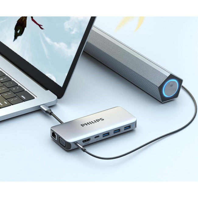 Philips USB-C Laptop Docking Station SWR1605 for Desktop and Smartphones
