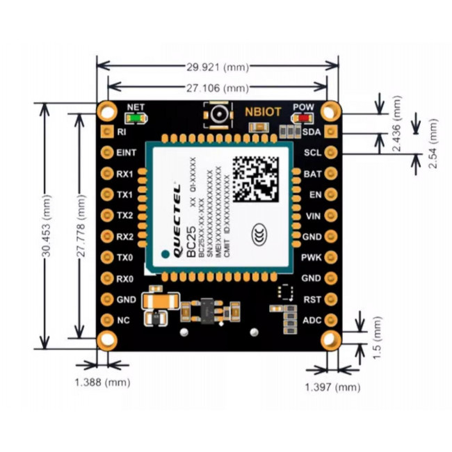 Quectel BC25 NB-IoT Dev Board QTMB0128DP