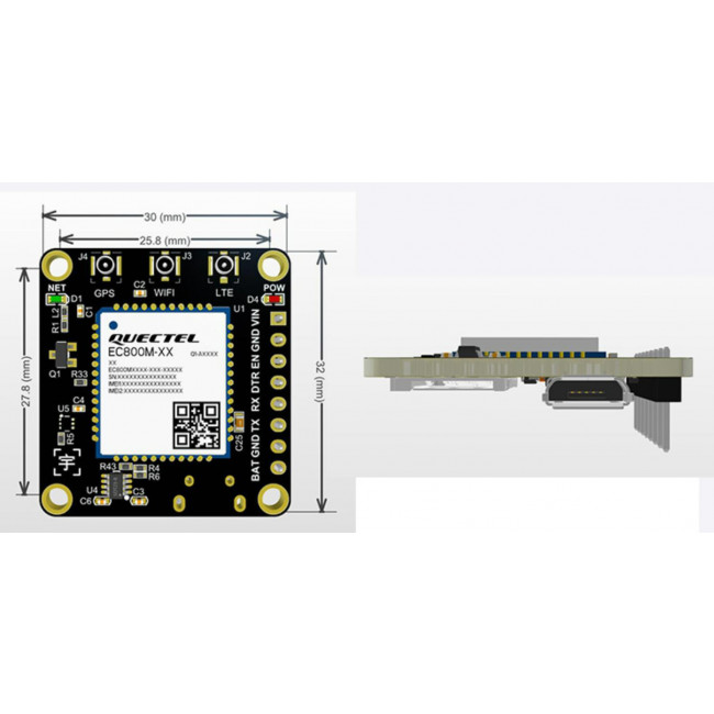 Quectel EC800M Development Core Board (QTME0073DP & QTME0075DP)