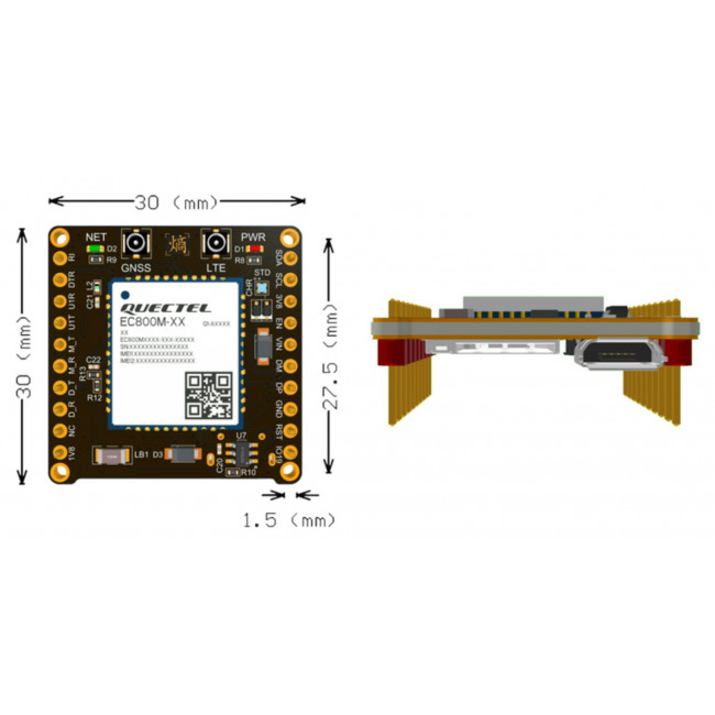 Quectel EC800M Development Core Board (QTME0073DP & QTME0075DP)