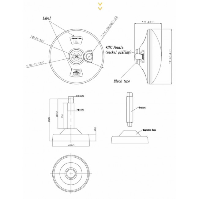Quectel YEGN103W8A GNSS Antenna Specs, Price