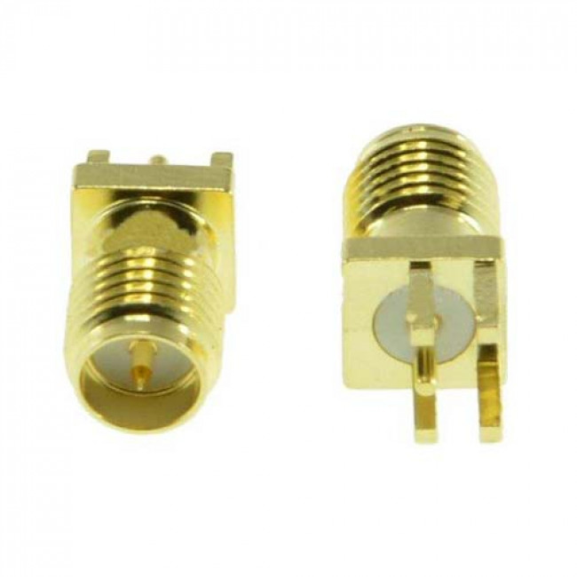 RP-SMA Male Jack to Long PCB Edge Mount Connector