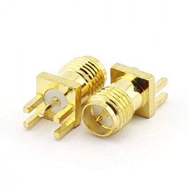 RP-SMA Male Jack to Long PCB Edge Mount Connector