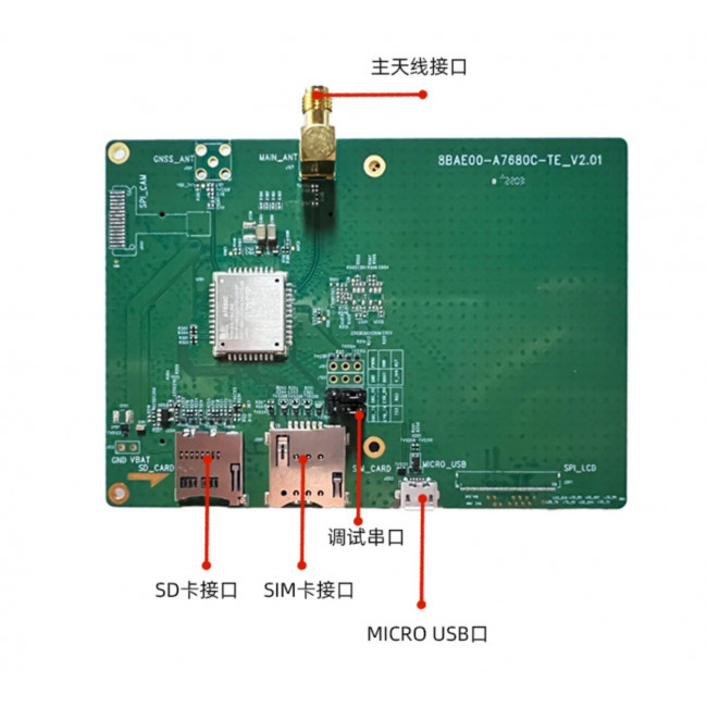 Simcom A7680c Lans Te Development Board