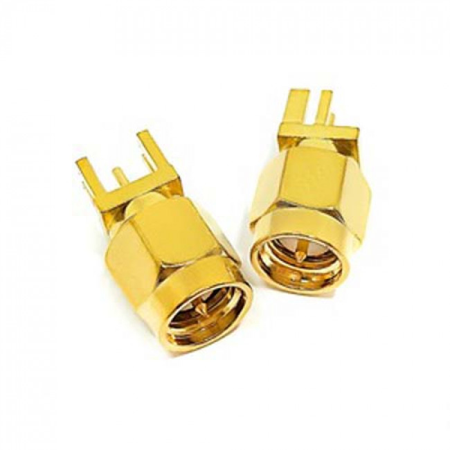 SMA-Male Jack to SMA PCB Edge Mount Connector