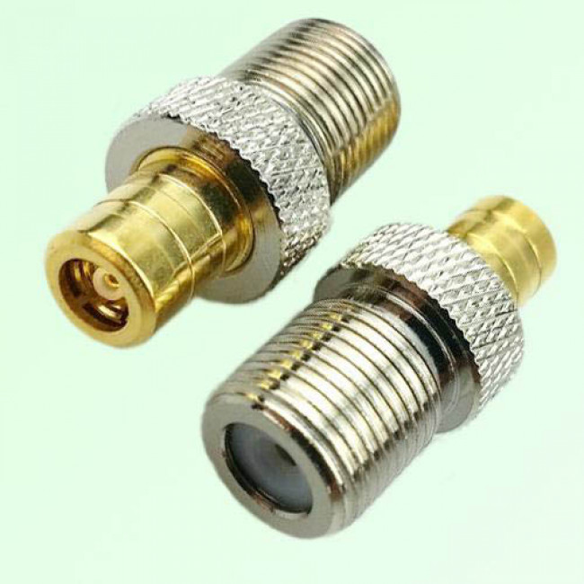 SMB-Female Plug to F-female Plug Coaxial Adapter