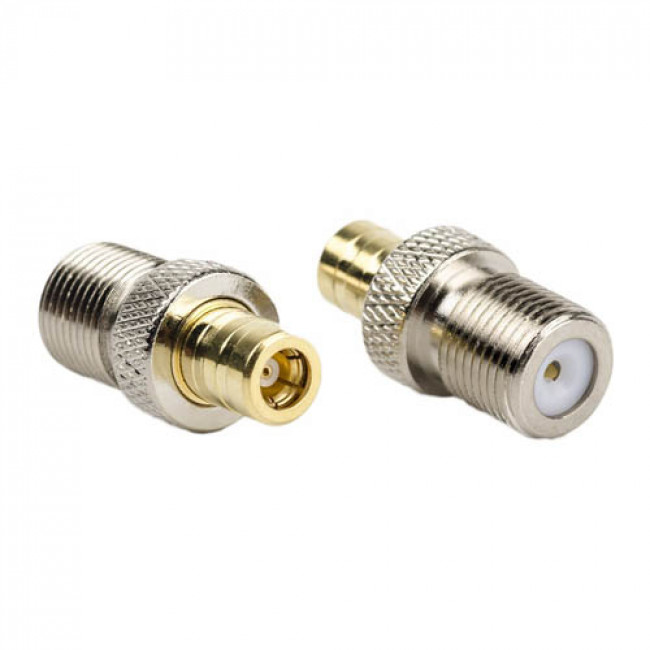 SMB-Female Plug to F-female Plug Coaxial Adapter