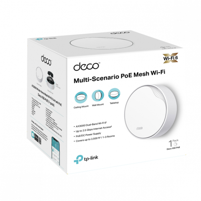 TP Link Deco X PoE AX Whole Home Mesh WiFi System With PoE