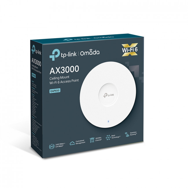 TP-Link Omada EAP650 AX3000 Ceiling Mount WiFi 6 Access Point