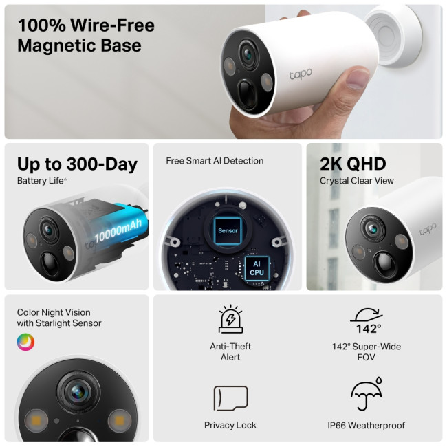 TP-Link Tapo C425 Battery-Powered Outdoor Security Camera