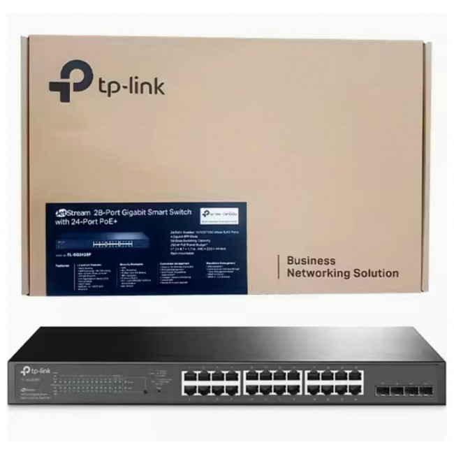 TP-Link TL-SG2428P JetStream 28-Port Gigabit Smart Switch with 24-Port PoE+