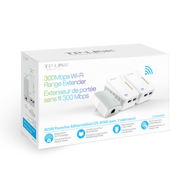 TP-Link TL-WPA4220 TKIT AV500 Powerline Universal Wi-Fi Range Extender ...